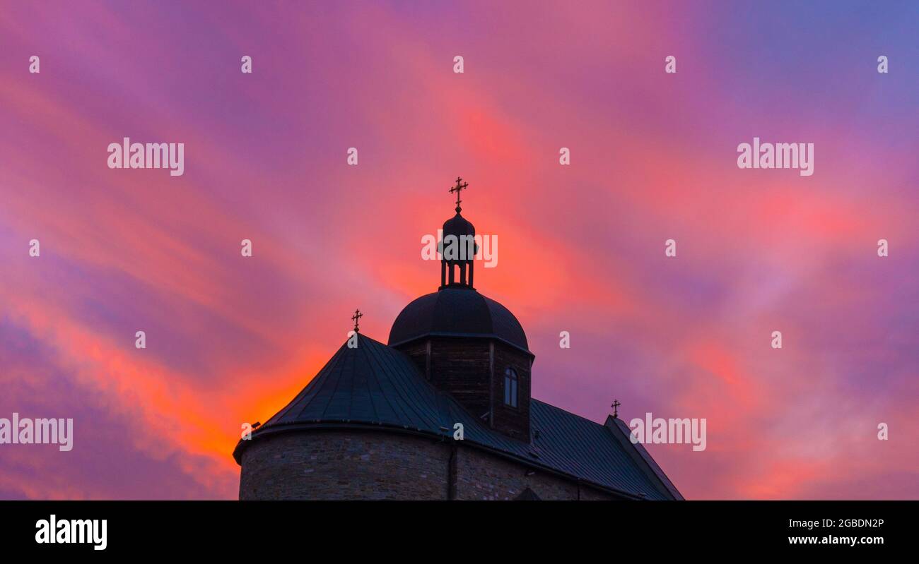 Orthodox Church in Kamyanets-Podilsky in Ukraine at SUnset Sky ...