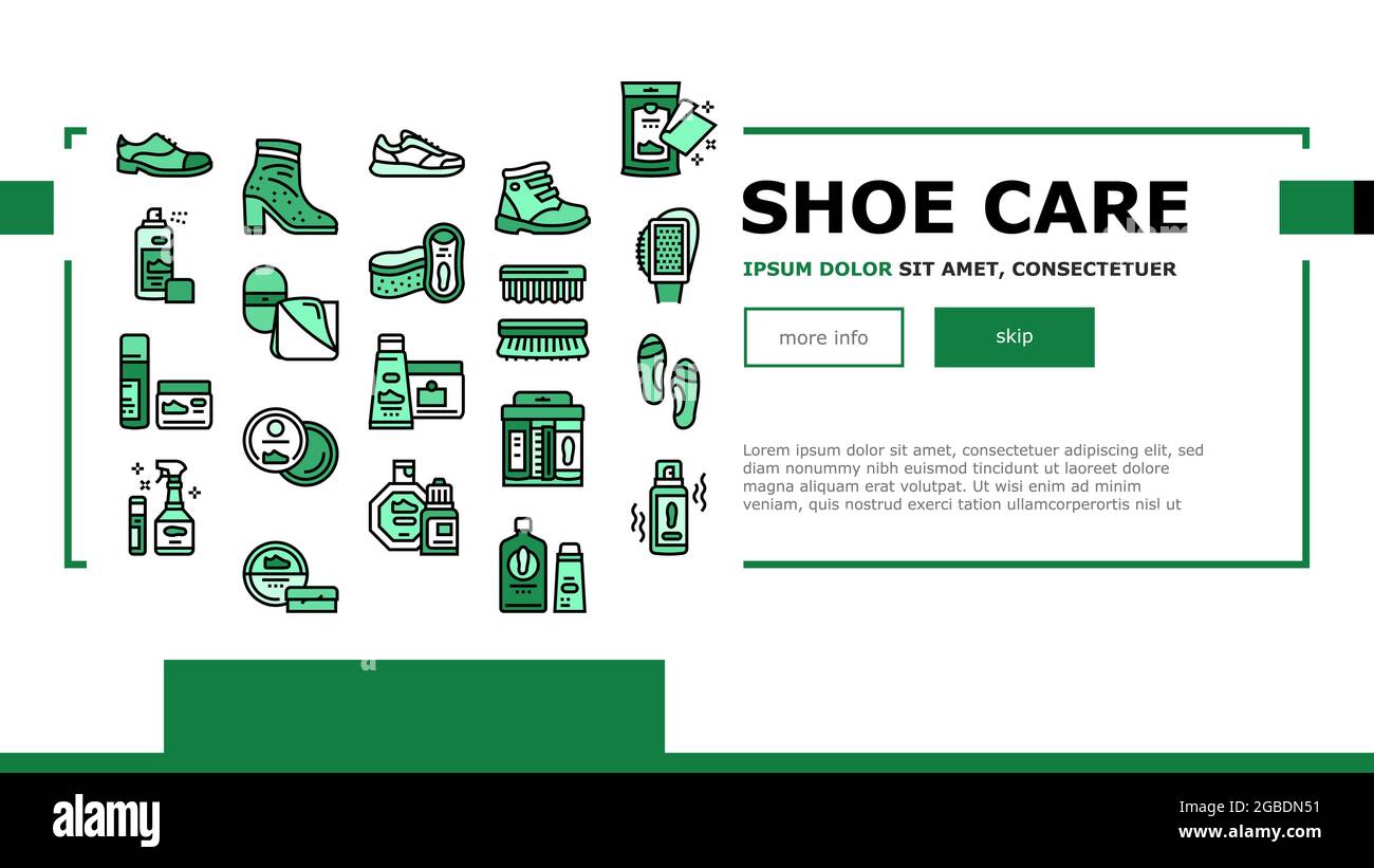 Shoe Care Accessories Landing Header Vector Stock Vector Image & Art ...