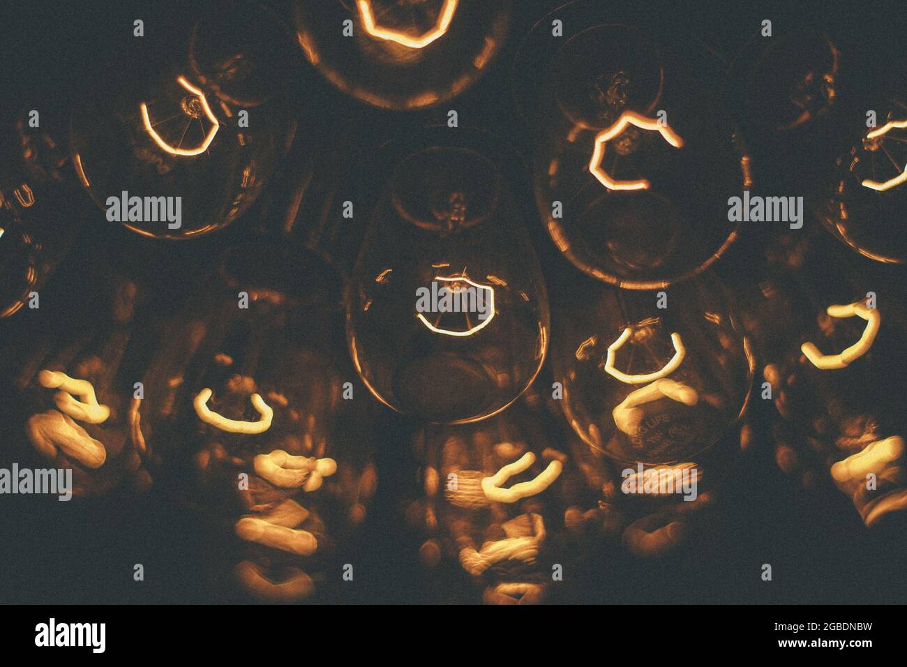 Closeup of the burning shiny lamps - great for wallpapers Stock Photo ...