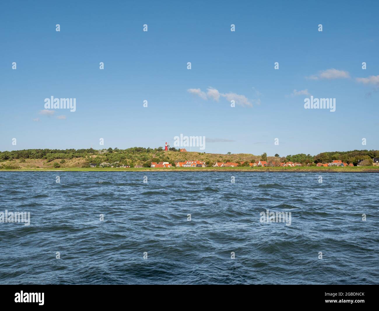 West Frisian island Vlieland with Vuurduin lighthouse on Vuurboetsduin ...