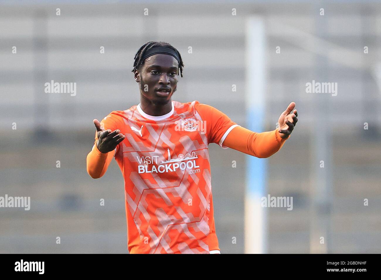 Cameron Antwi of Blackpool reacts during the game Stock Photo - Alamy