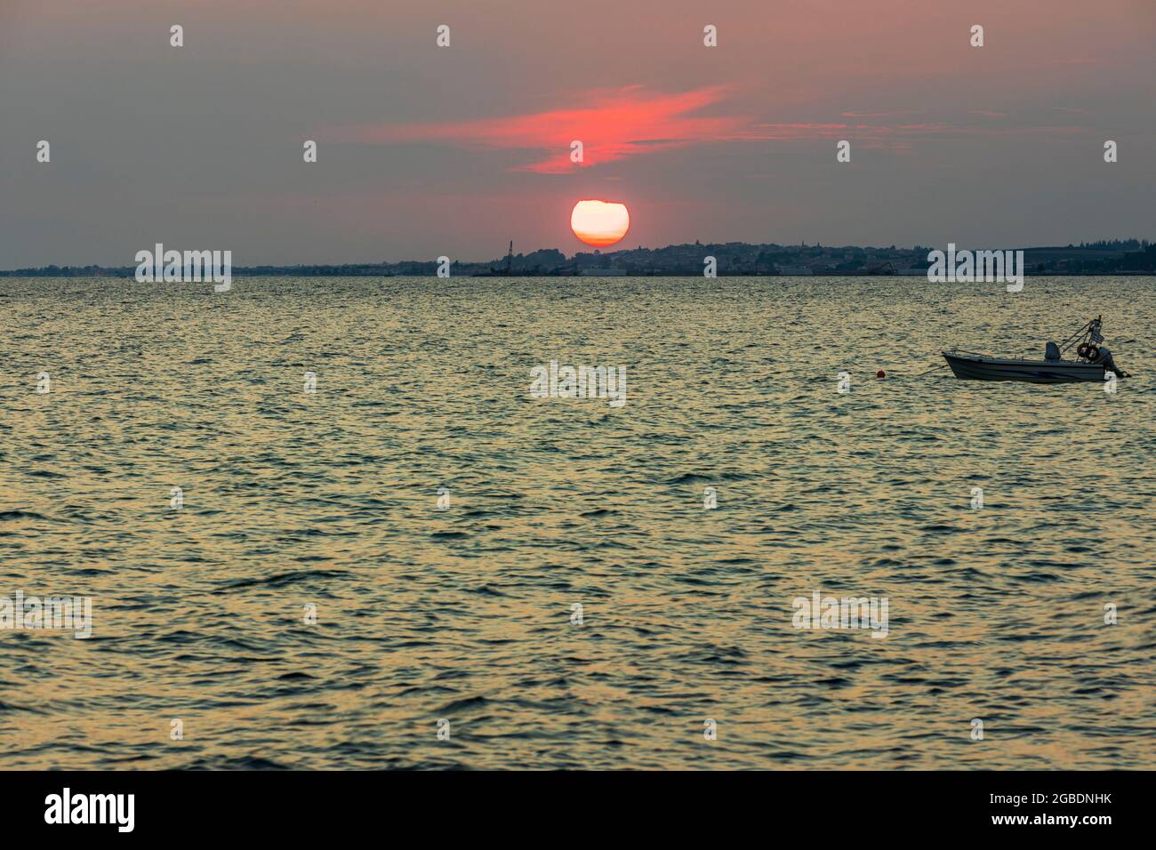 Gorgeous view of sea surface on sunset. Greece Stock Photo - Alamy