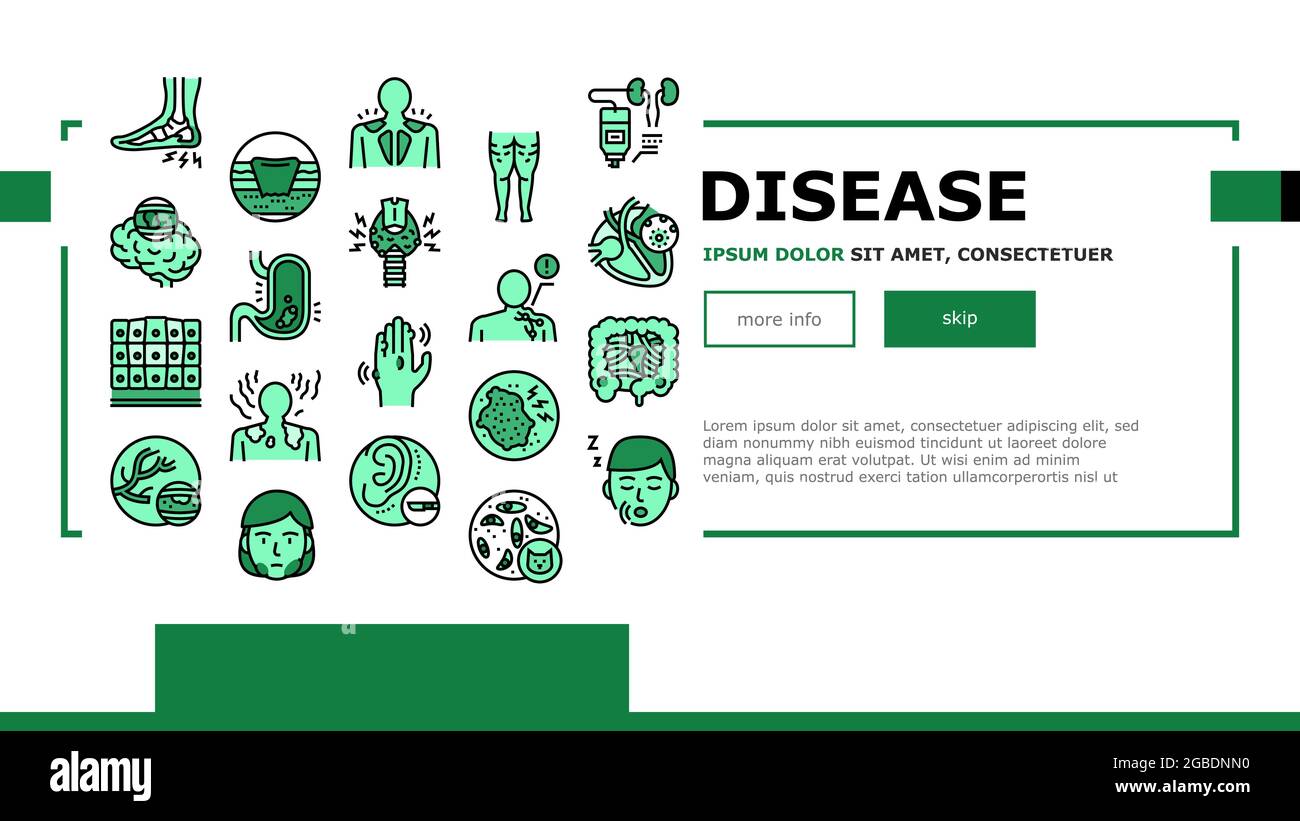 Disease Human Problem Landing Header Vector Stock Vector Image And Art