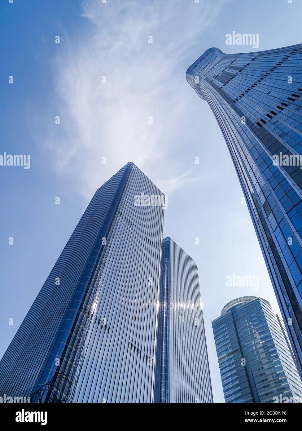 Beijing skyscrapers, blue sky, big city, modern world. China Stock ...