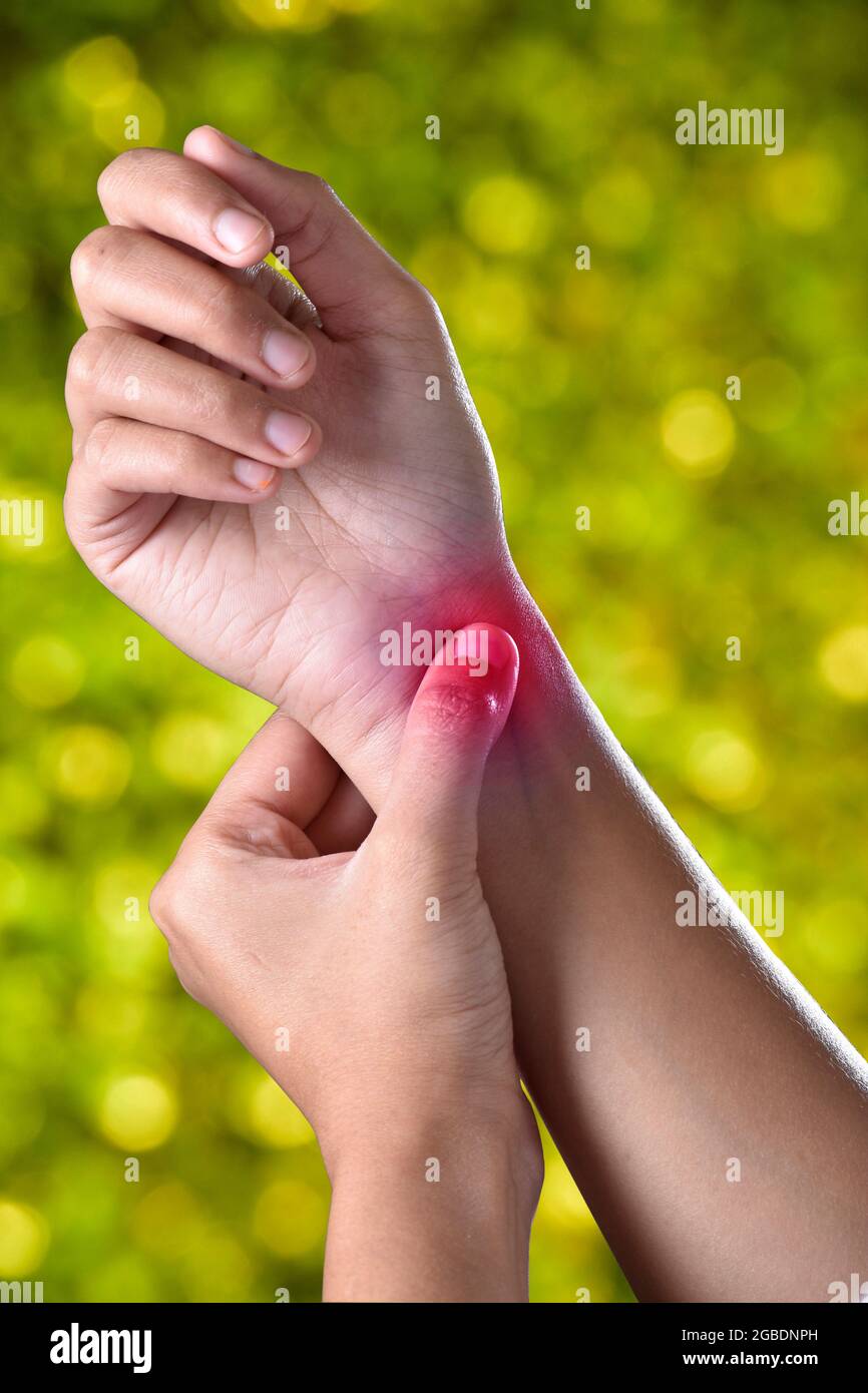 acupressure, acupressure on green background, anxiety treatment Stock ...