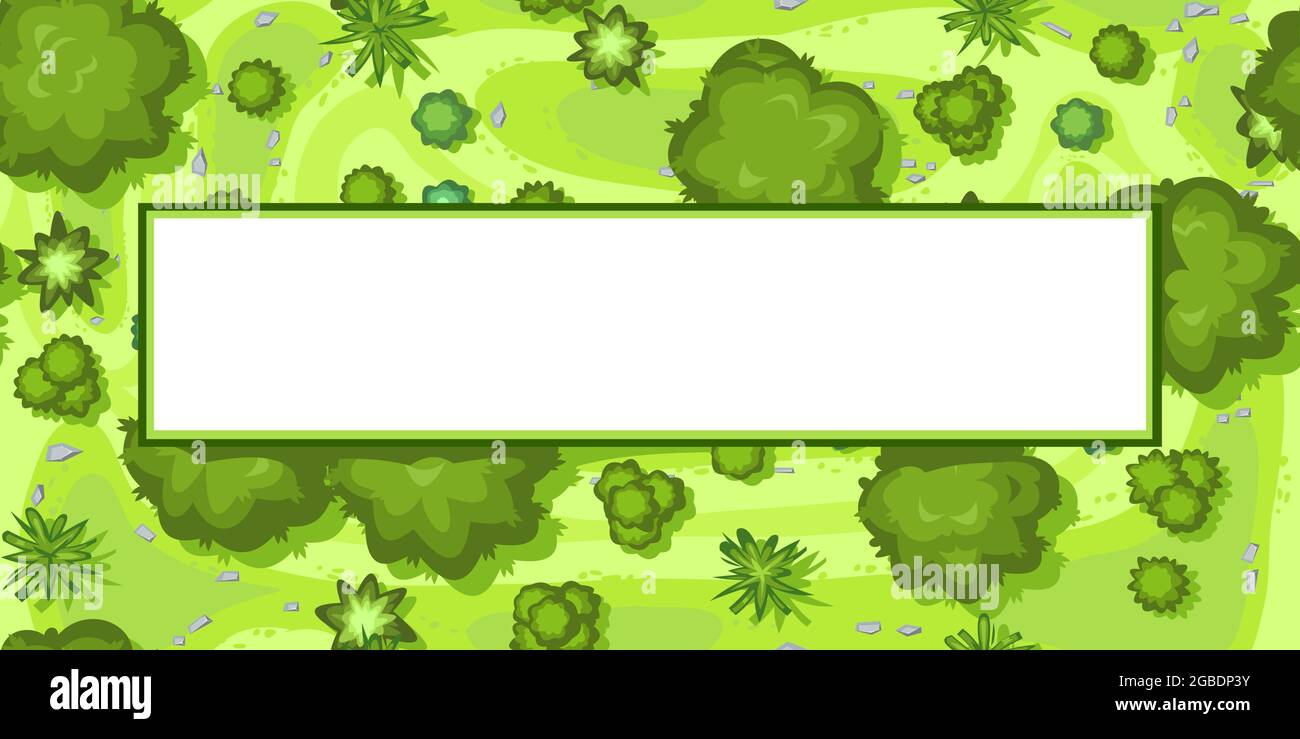 Top view of the landscape from a height. With place for text. Green ...