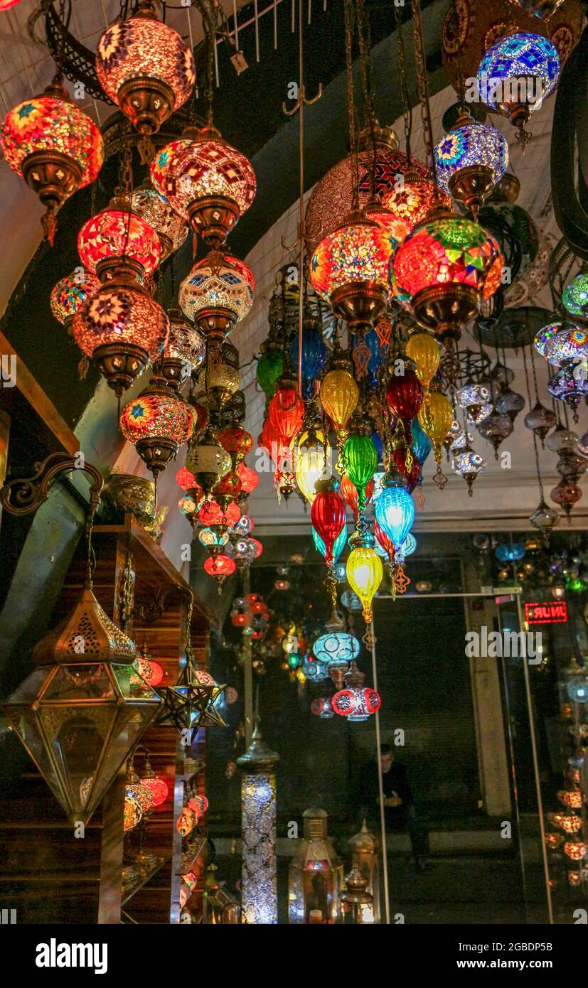 Colorful oriental chandeliers hi-res stock photography and images - Alamy