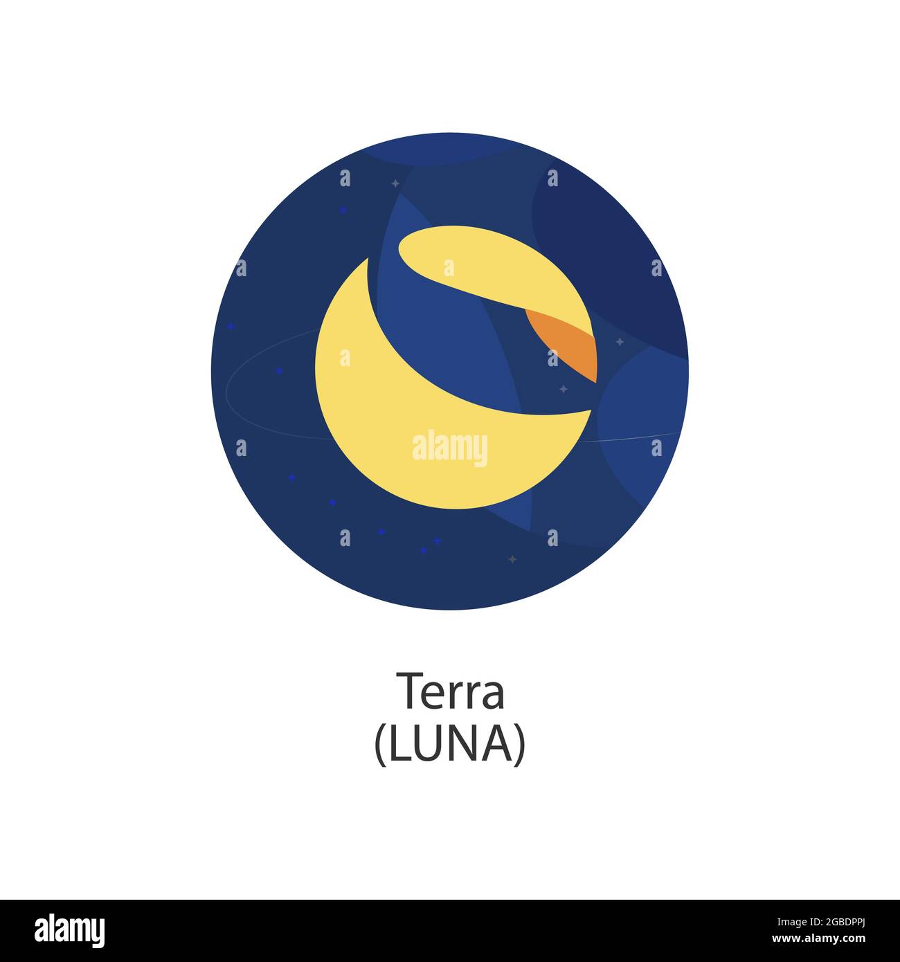 Terra LUNA decentralized blockchain payments cryptocoin vector logo ...