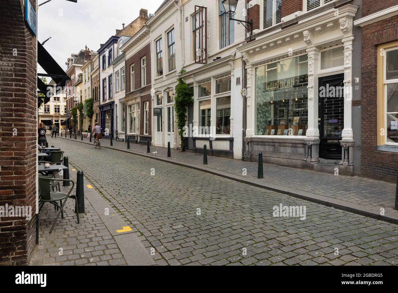 Breda, The Netherlands June 28th 2021. Street in the city centre with ...