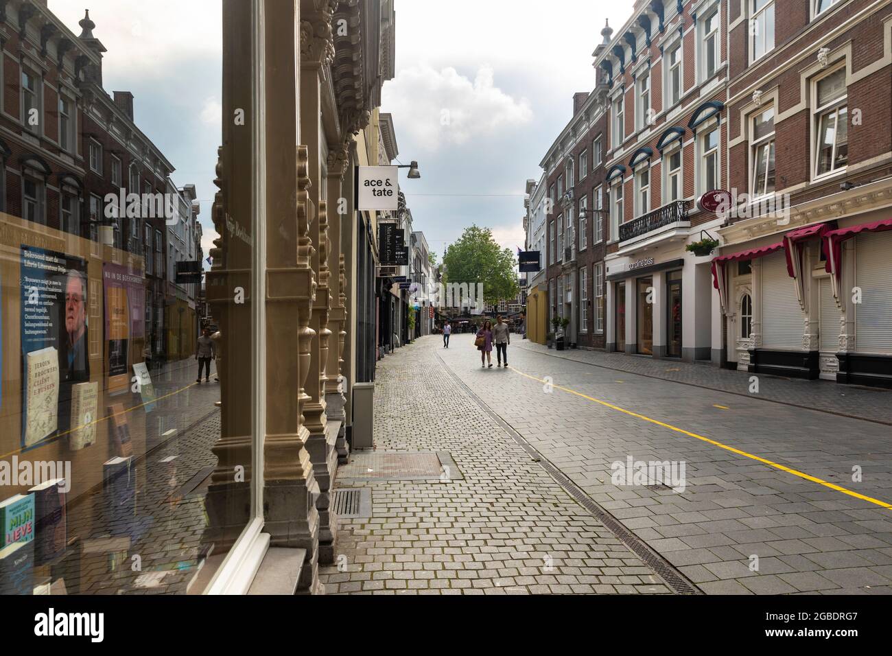 Breda, The Netherlands June 28th 2021. Street in the city centre with ...