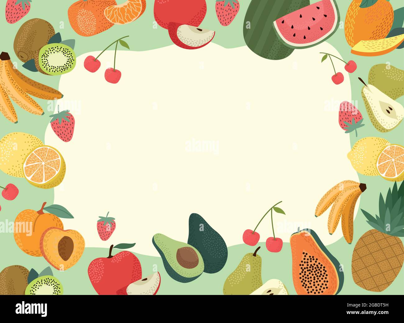 fresh fruits frame Stock Vector Image & Art - Alamy