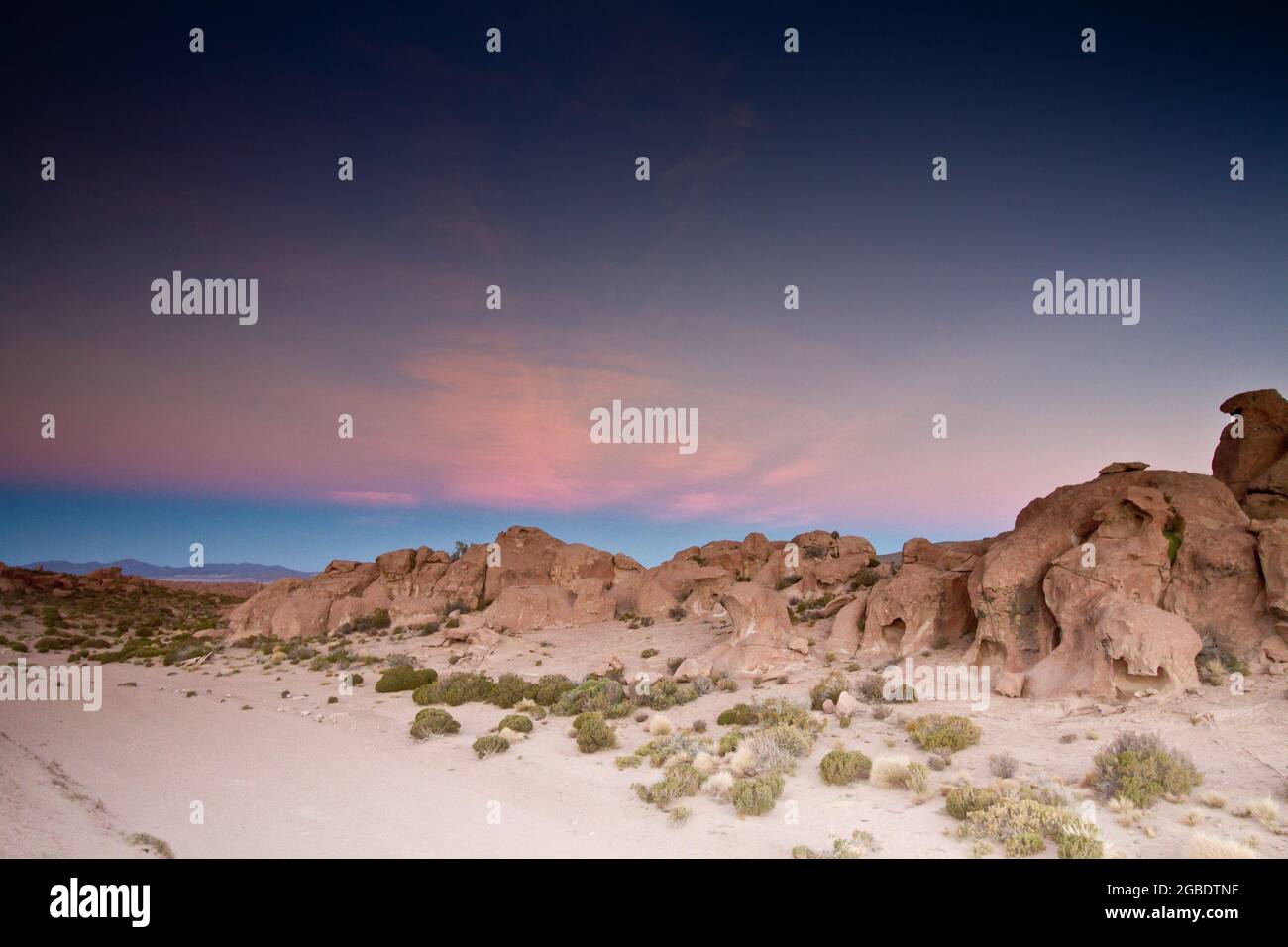 valle de las rocas chile in the evening Stock Photo - Alamy