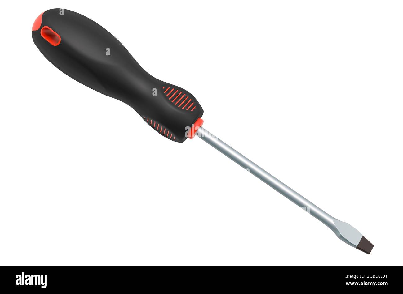 Screwdriver, 3D rendering isolated on white background Stock Photo - Alamy