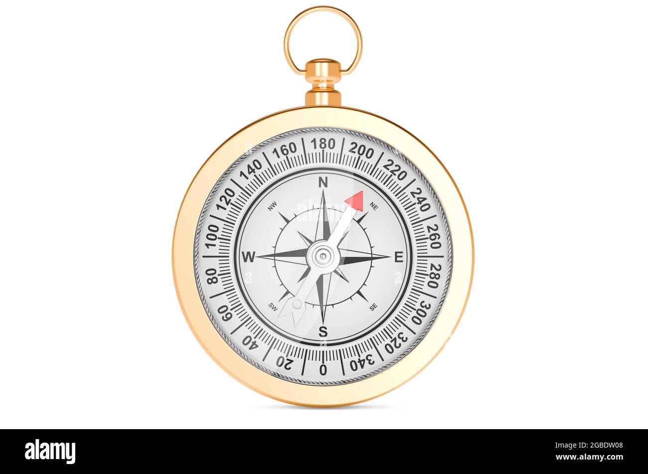 Golden Compass, 3d rendering isolated on white background Stock Photo ...