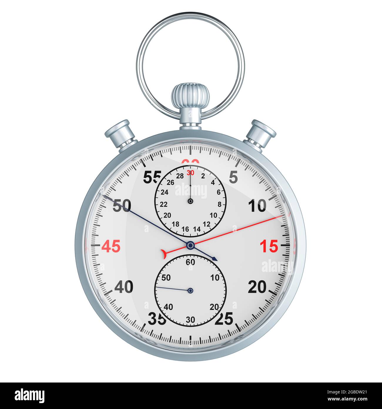 Stopwatch closeup, 3D rendering isolated on white background Stock ...