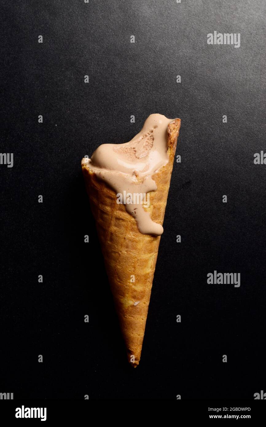 Ice Cream in waffle Cone of butterscotch ice cream and Confetti ...