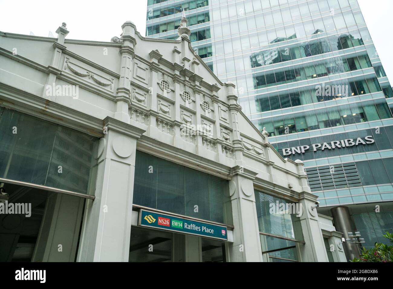 Singapore -january 28th 2019: Raffles Place, metro station and the ...