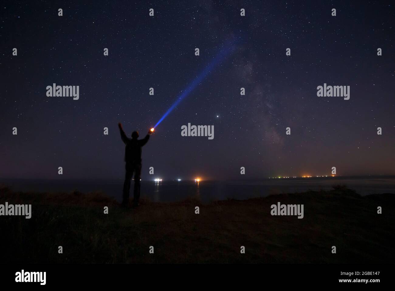 Man flashlight beam hi-res stock photography and images - Alamy
