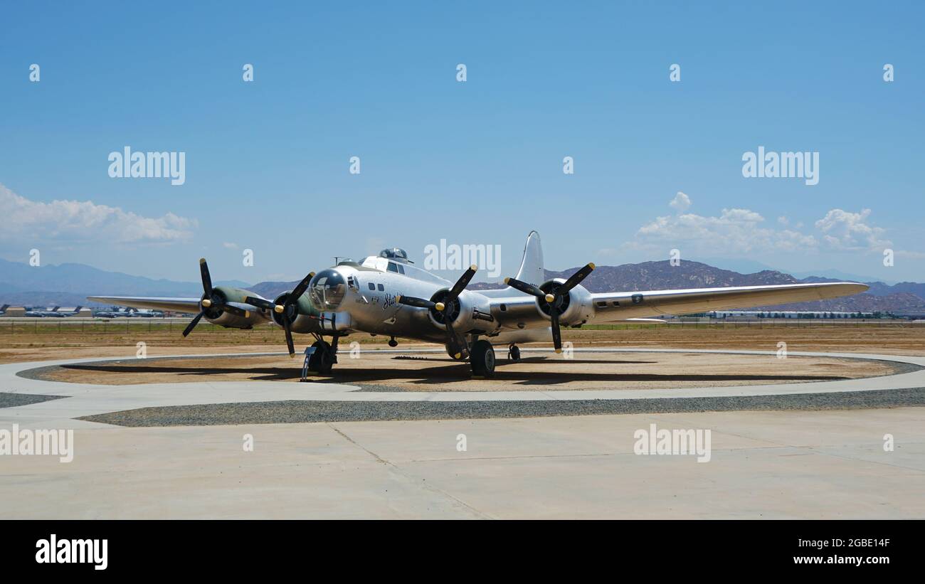Moreno Valley, California, USA - July 31, 2021: Angled view of Boeing B ...