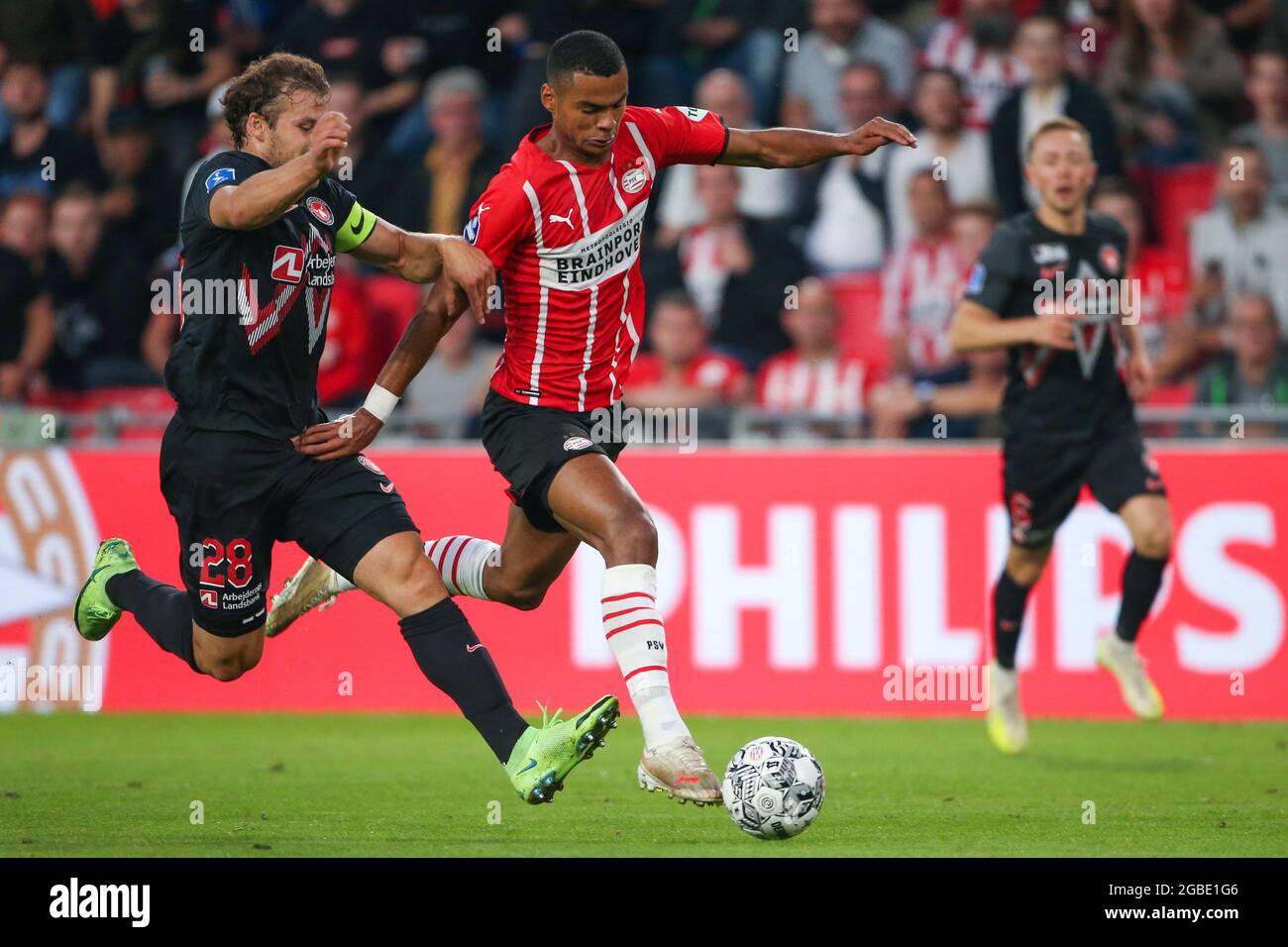 EINDHOVEN, NETHERLANDS - AUGUST 3: Erik Sviatchenko of Midtjylland ...