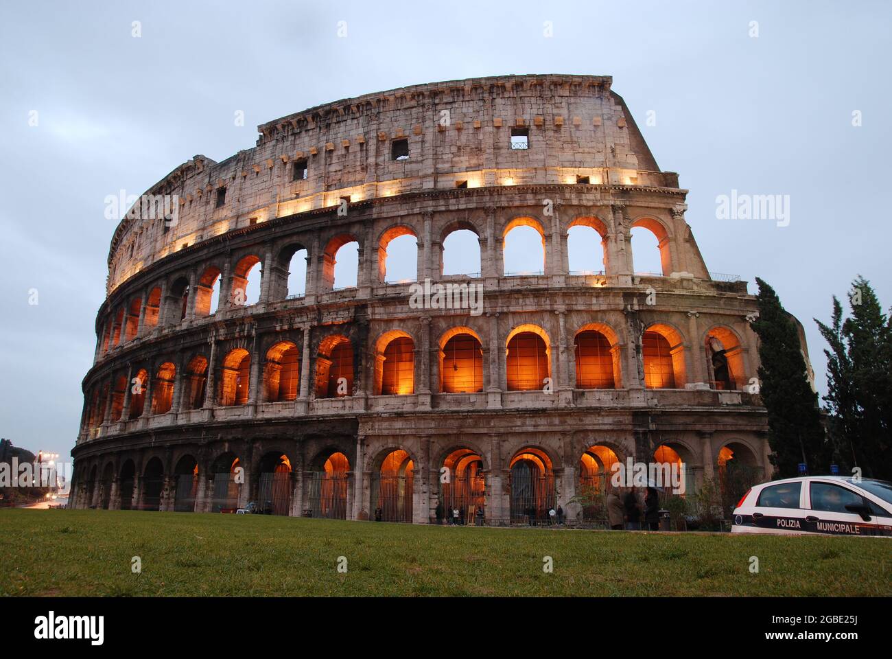 Ancient Rome Italy, people walk around the Colosseum, ancient city Rome ...