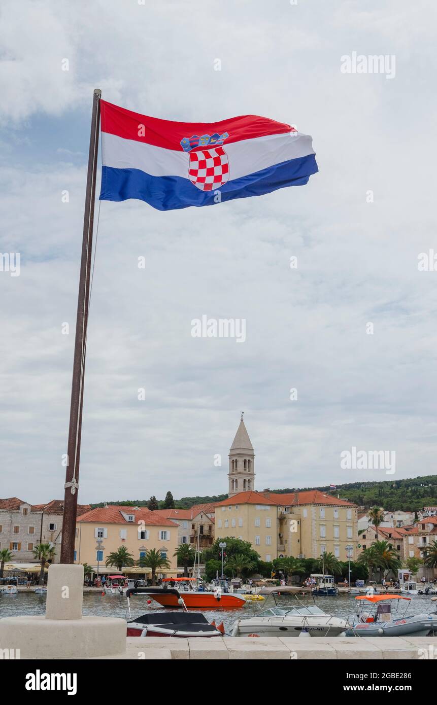 Picturesque old town of Supetar. Supetar is the biggest town of Brac ...