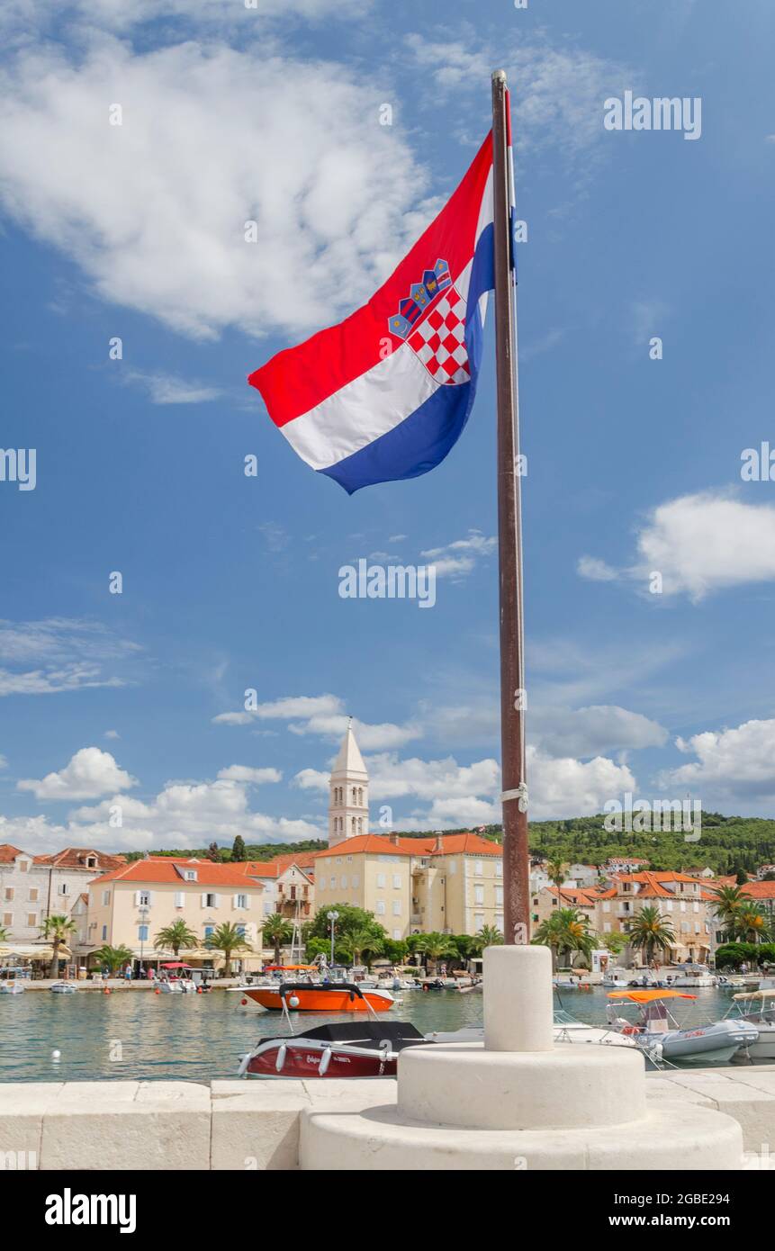 Picturesque old town of Supetar. Supetar is the biggest town of Brac ...