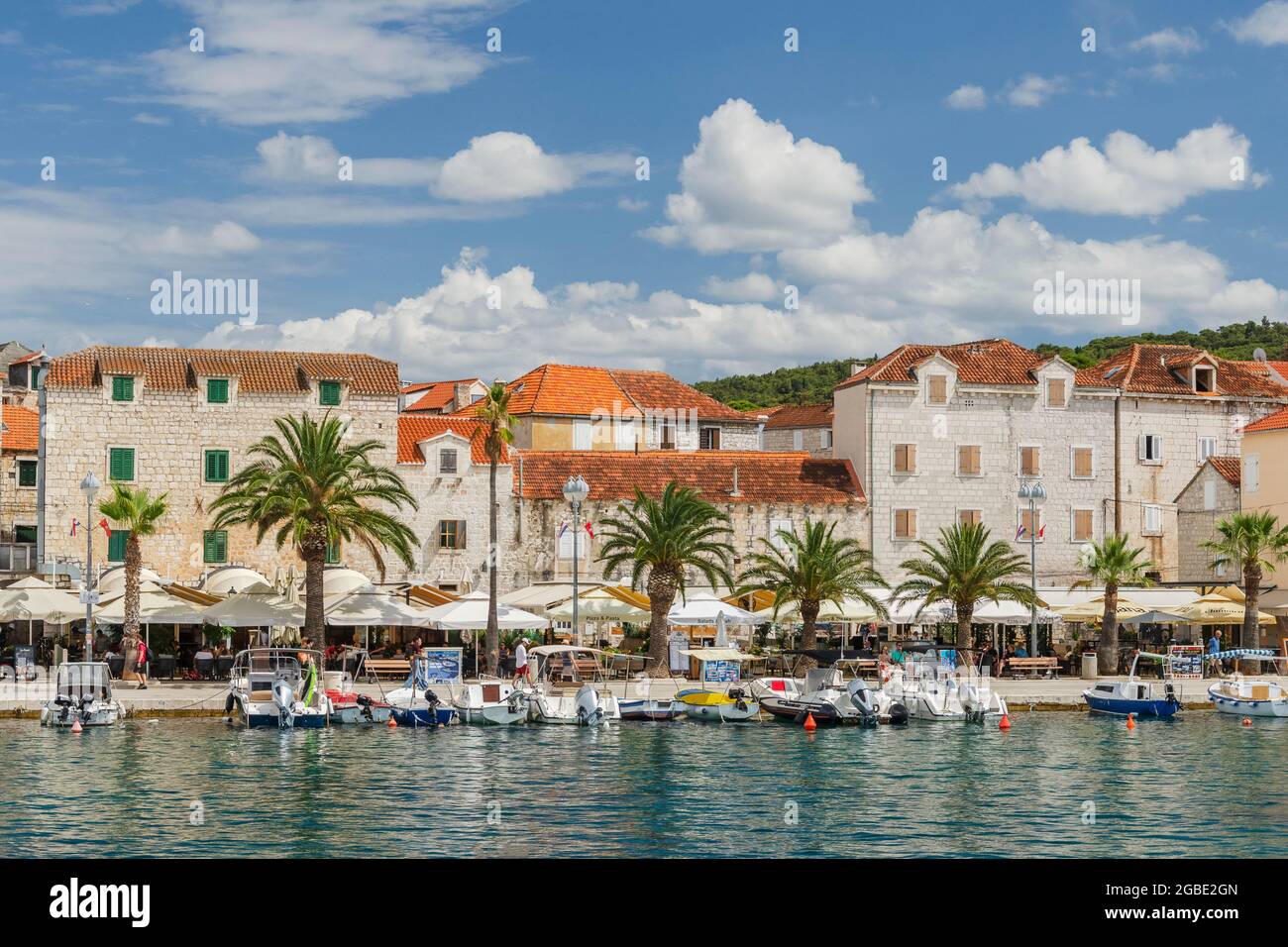 Picturesque old town of Supetar. Supetar is the biggest town of Brac ...