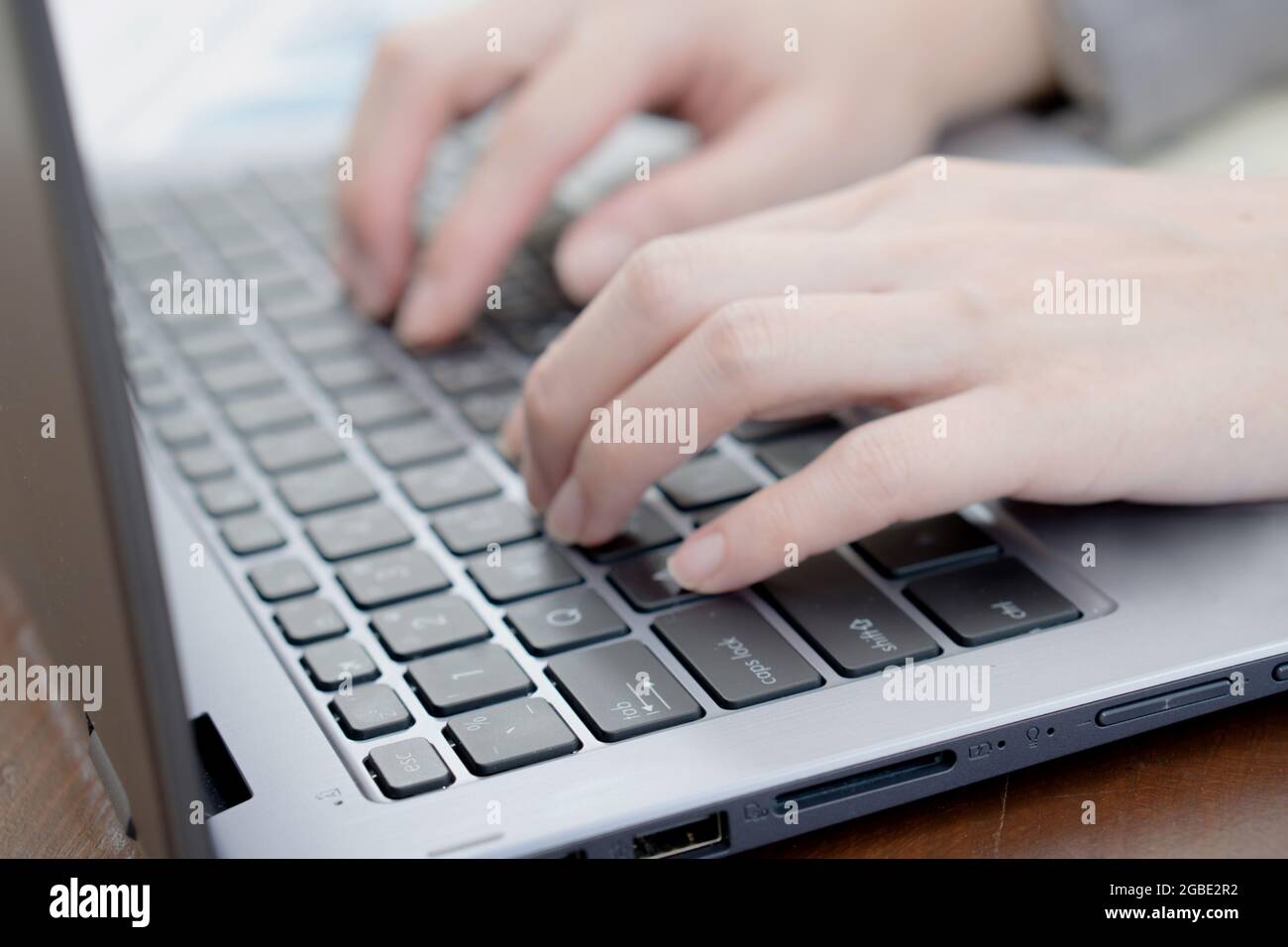 Laptop, Computer, Desktop PC, Human Hand, Office / soft focus picture ...