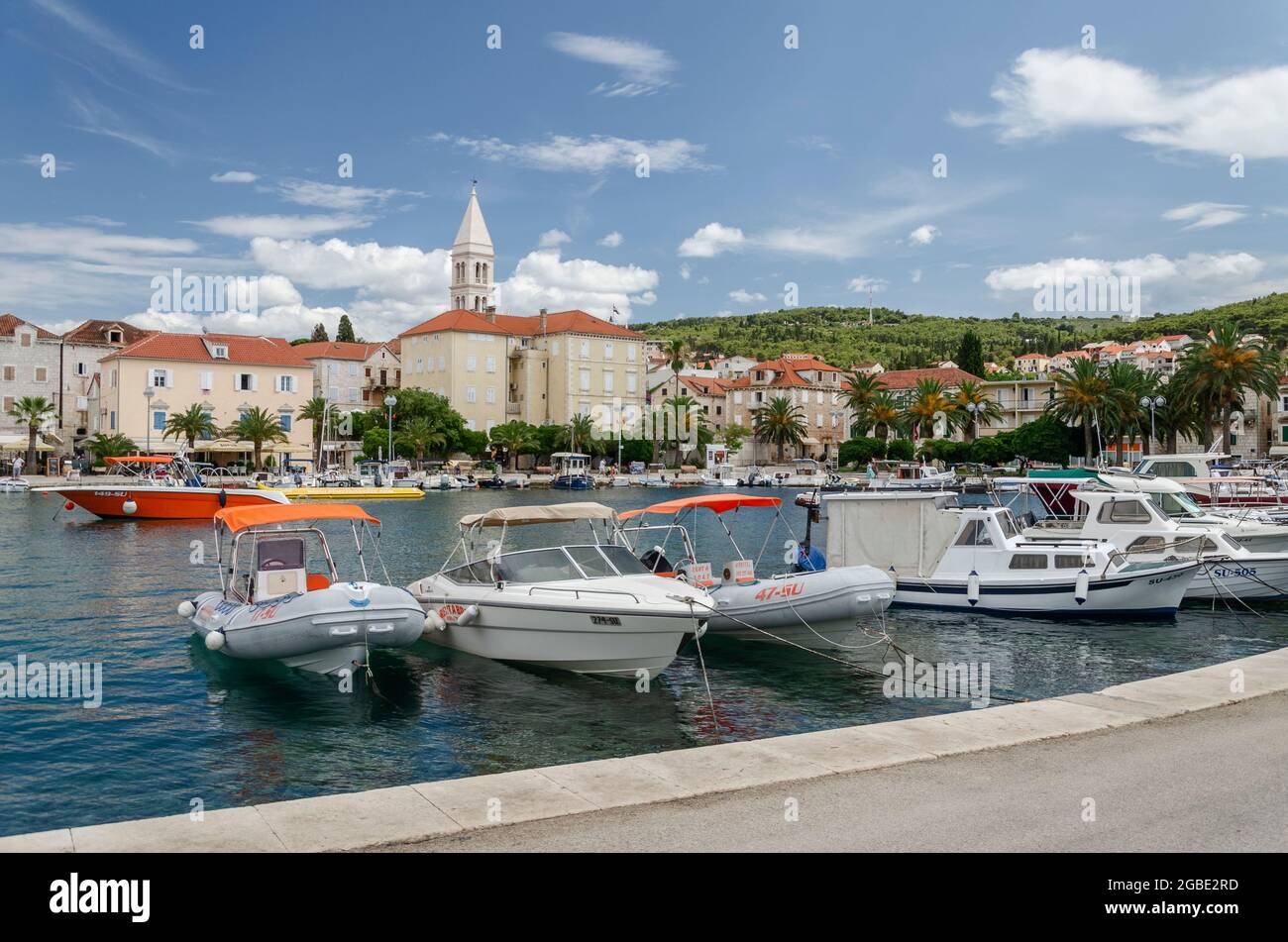 Picturesque old town of Supetar. Supetar is the biggest town of Brac ...
