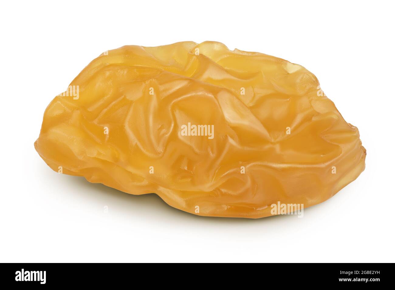 Yellow raisin isolated on white background with clipping path and full ...