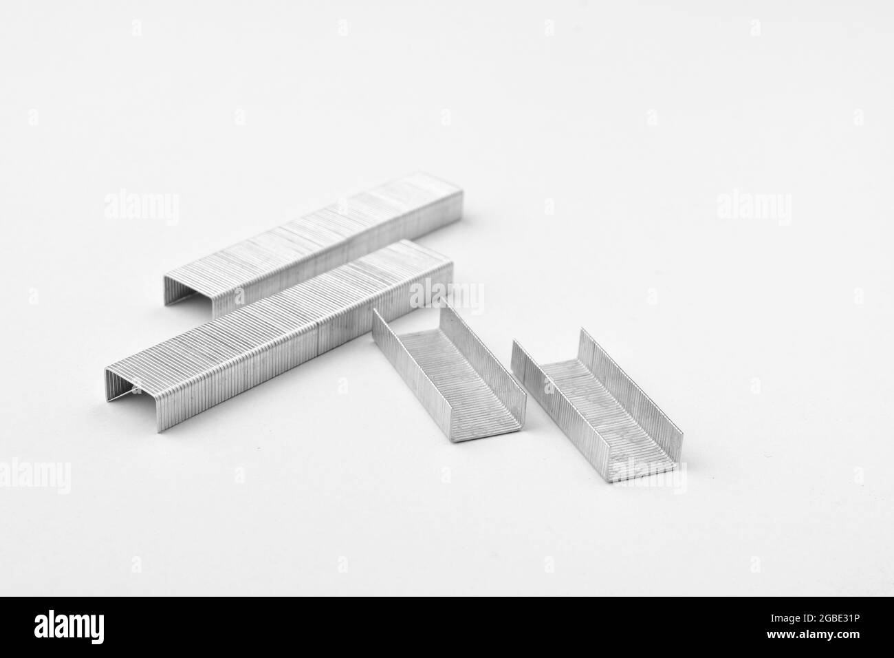 Set Of Stapler Pin Isolated On White Background Stock Photo - Alamy