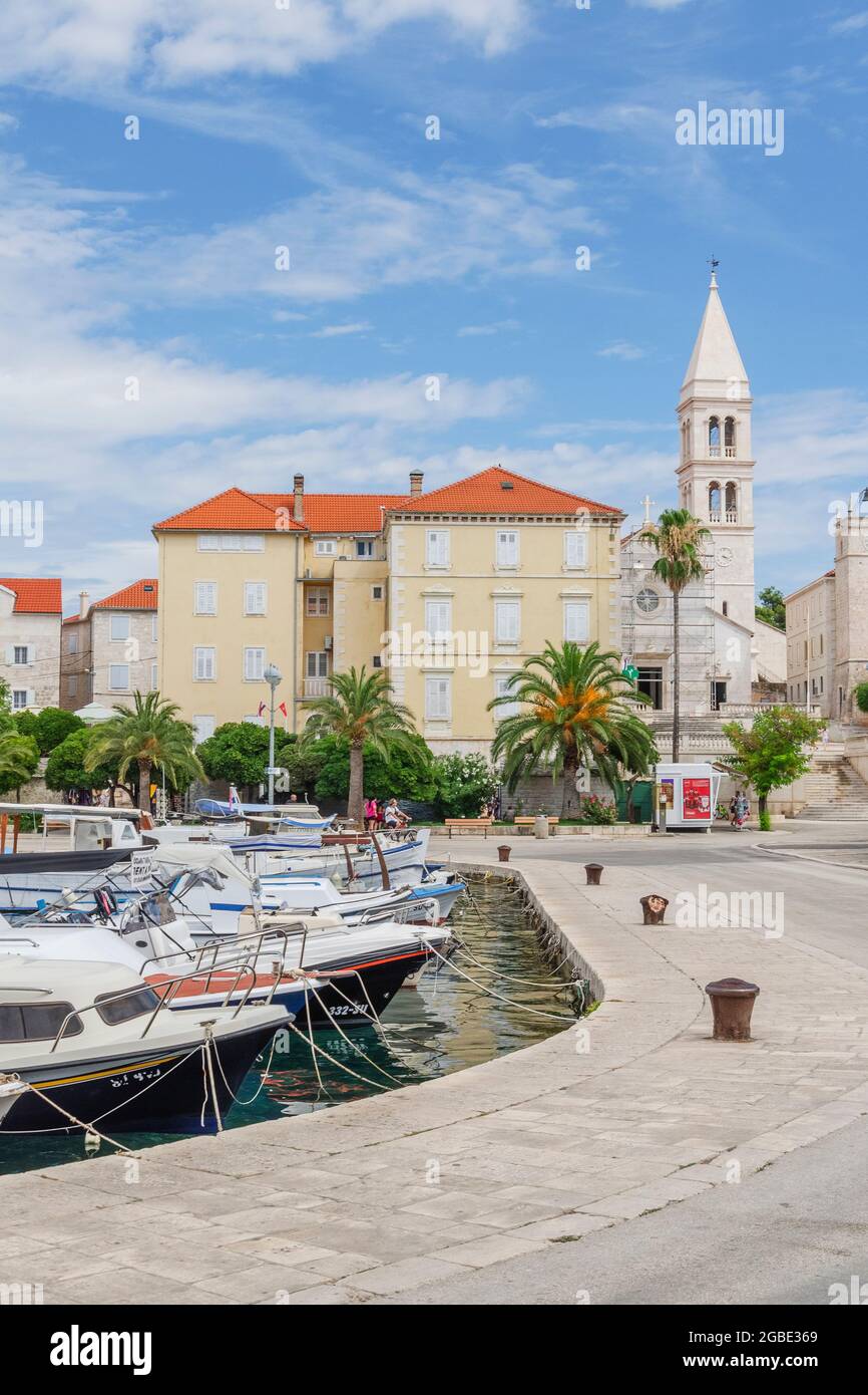 Picturesque old town of Supetar. Supetar is the biggest town of Brac ...
