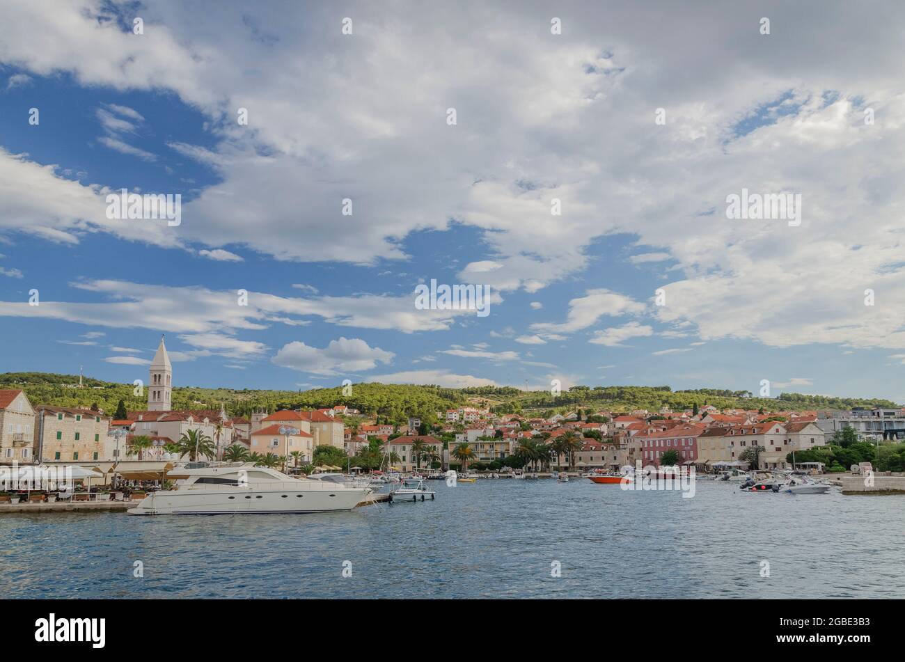 Picturesque old town of Supetar. Supetar is the biggest town of Brac ...