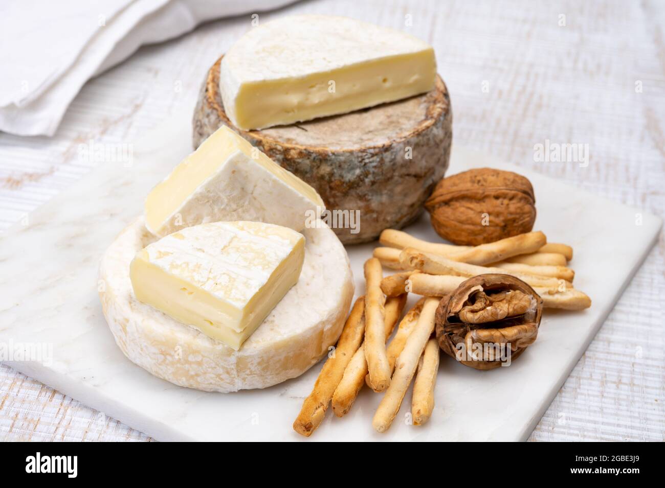 Cheese collection, fresh white soft cow cheese with mold from Swiss and ...