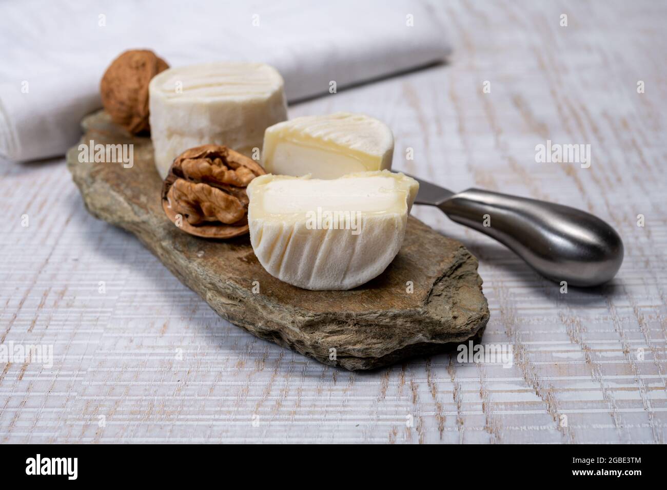 Cheese collection, soft goat French cheese with mold crottin de ...
