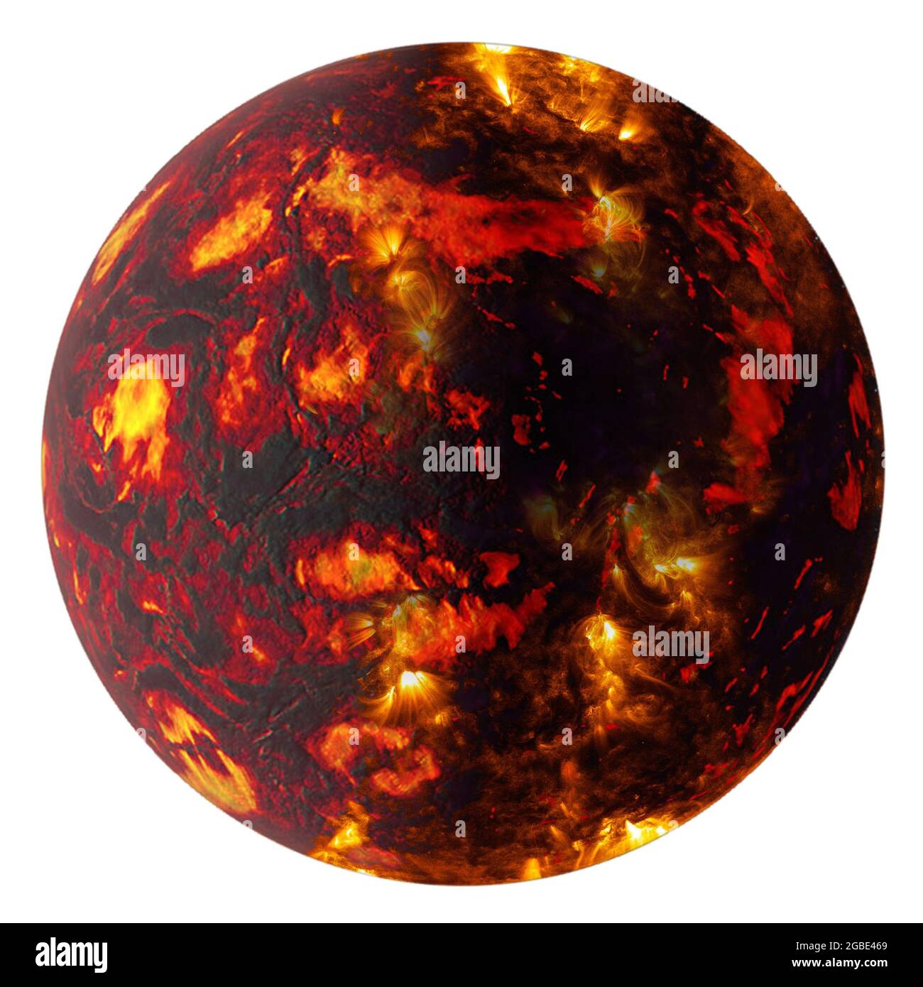 Dark sun like star fireball isolated on white background. Elements of ...