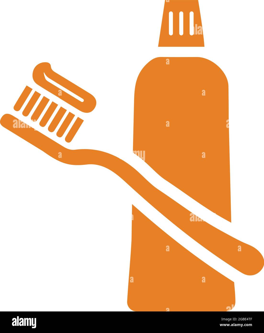 Toothbrush, toothpaste icon is isolated on white background. Use for ...