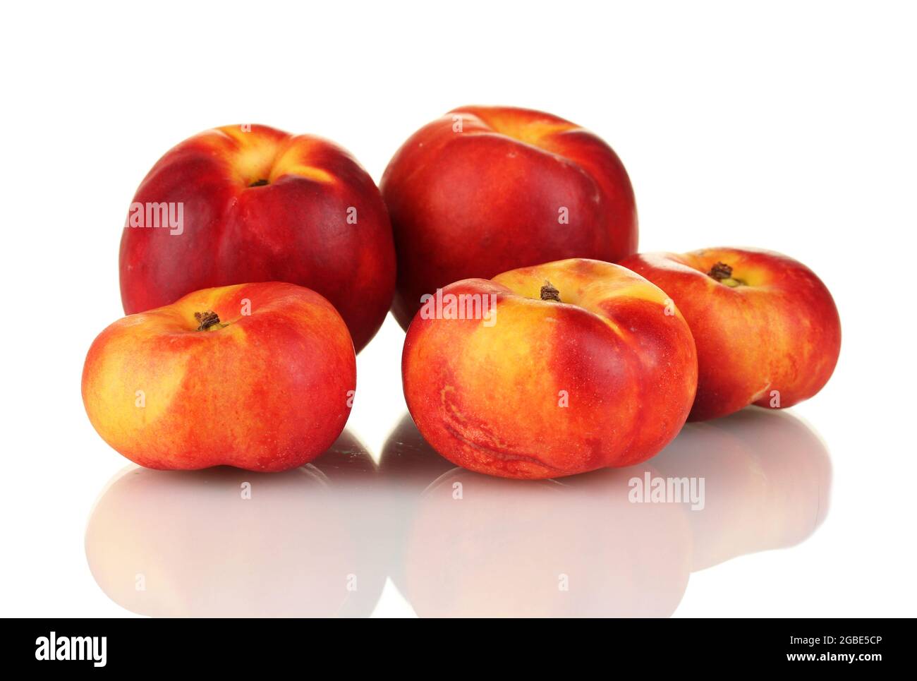 Ripe nectarines isolated on white close-up Stock Photo - Alamy