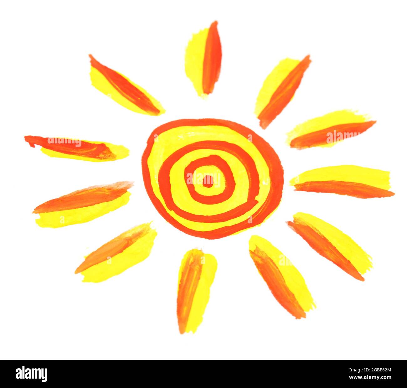 Sun painting on white background Stock Photo - Alamy