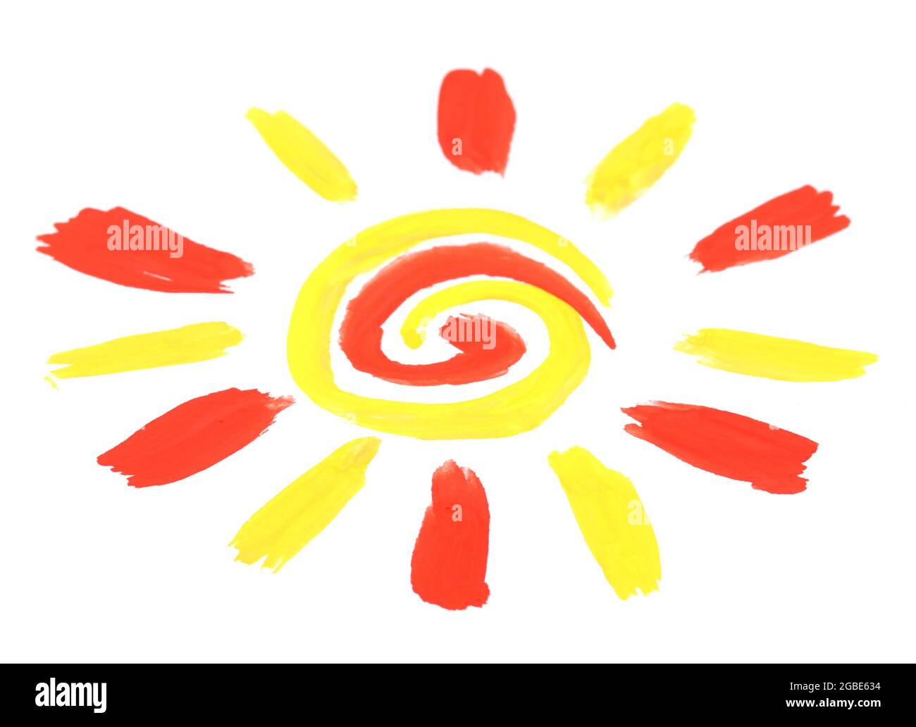Sun painting on white background Stock Photo - Alamy
