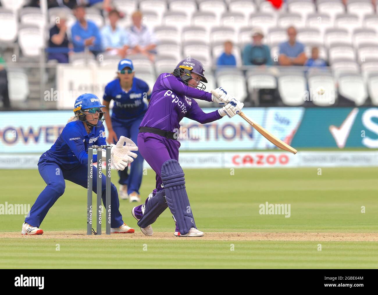 3 August, 2021. London, UK. Linsey Smith batting as the London Spirit ...