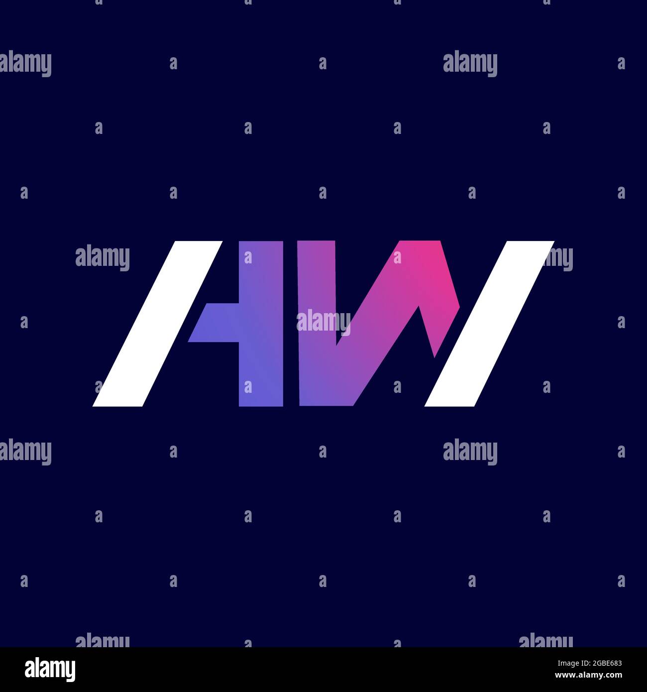 logo or icon letter HW on dark background,vector graphic Stock Vector ...