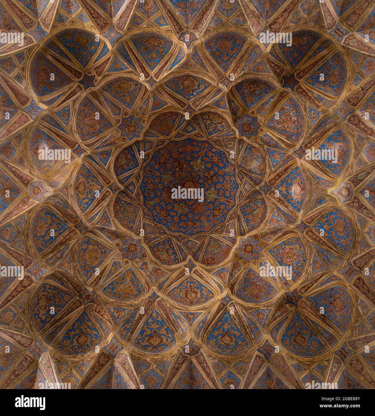 Isfahan, Iran - May 2019: Interior architecture detail from Ali Qapu ...