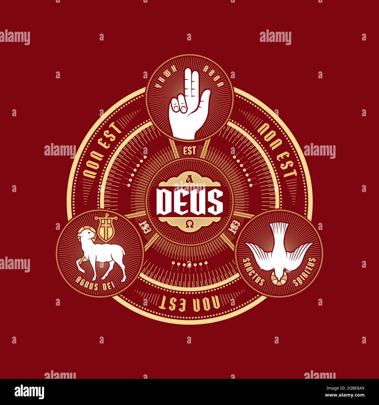 Christian illustration. The magnificent seal of the Holy Trinity: God ...