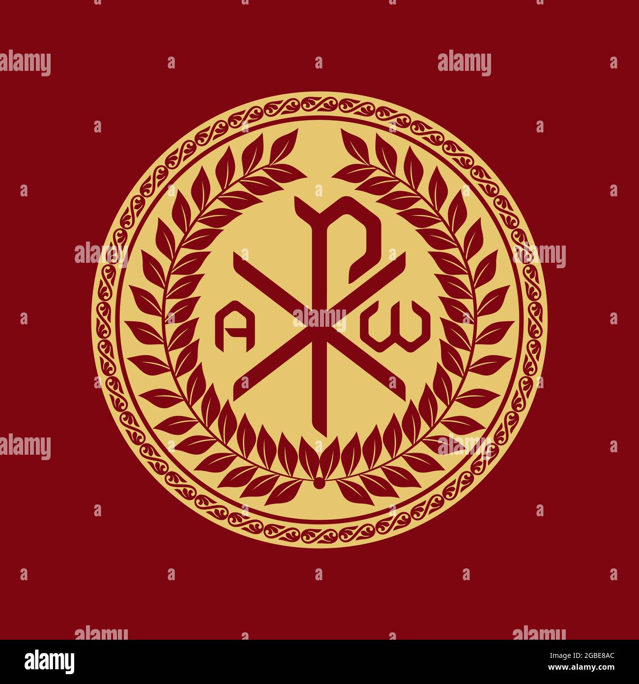 Christian illustration. Monogram of Jesus Christ - Chrismon. Gold ...