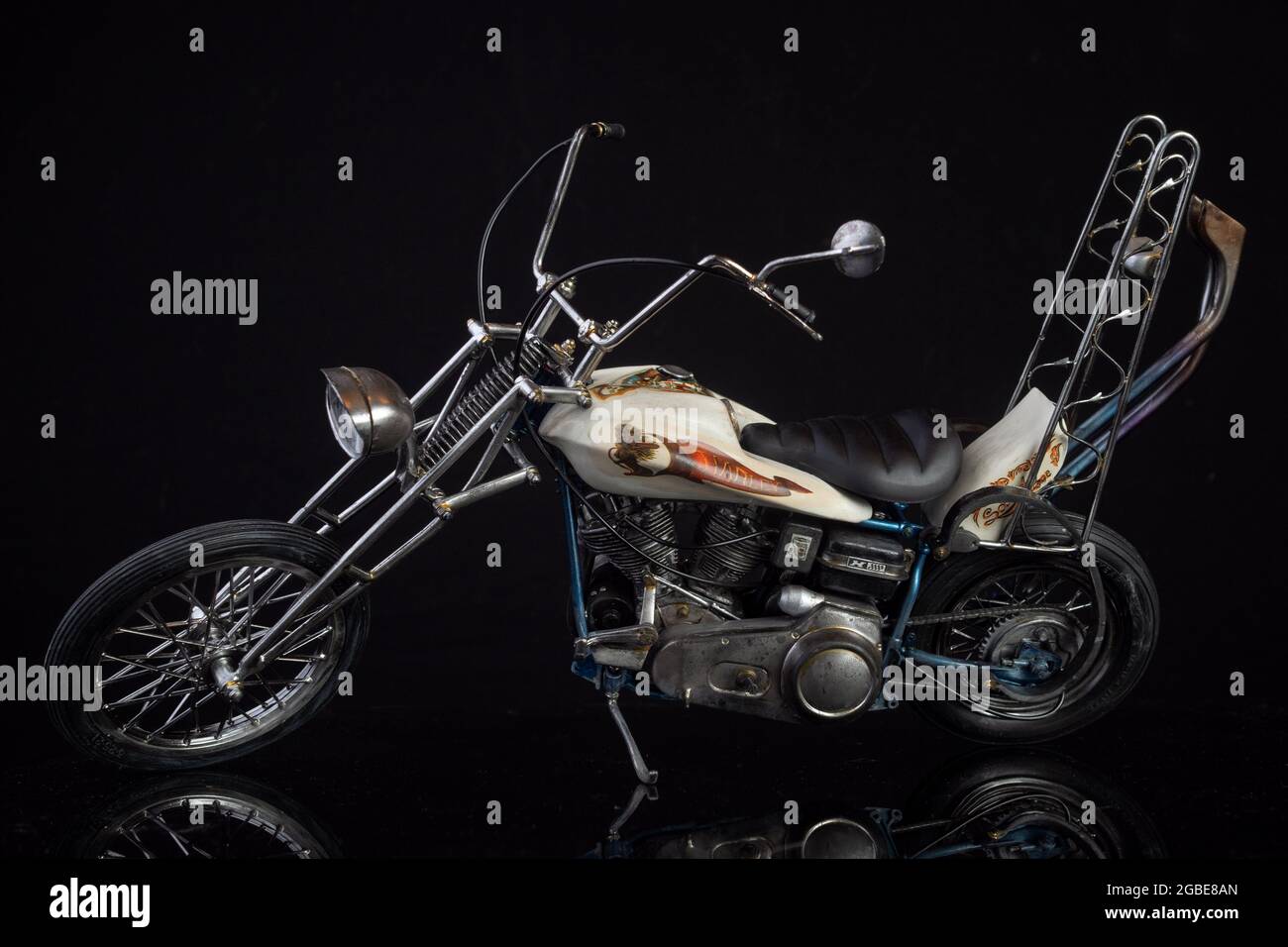 Harley-Davidson chopper bike motorcycle 1/8 scale by Revell Stock Photo ...