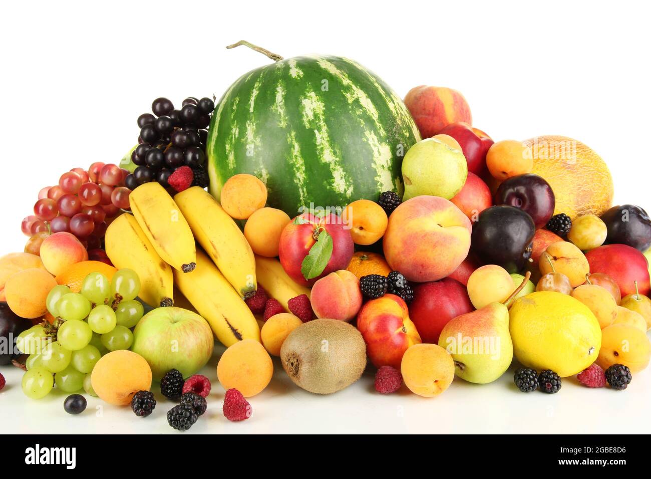 Still life of fruit isolated on white Stock Photo - Alamy