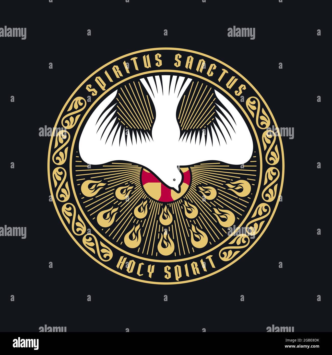 Christian illustration. The image of a dove - a symbol of the Holy ...