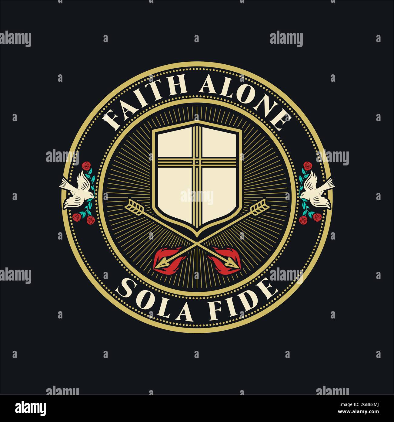 Christian illustration. Five Solas of the Reformation. Faith alone ...